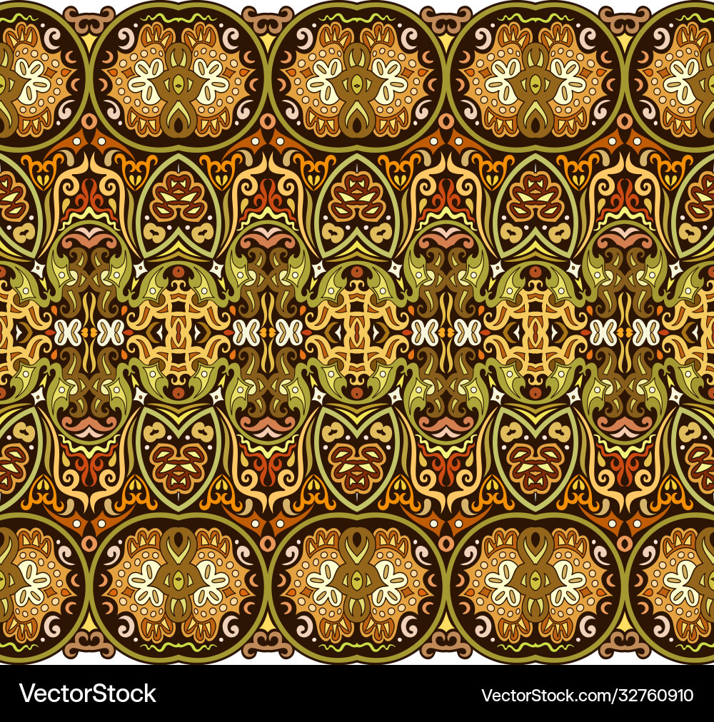 Abstract ethnic nature tile stripe seamless border