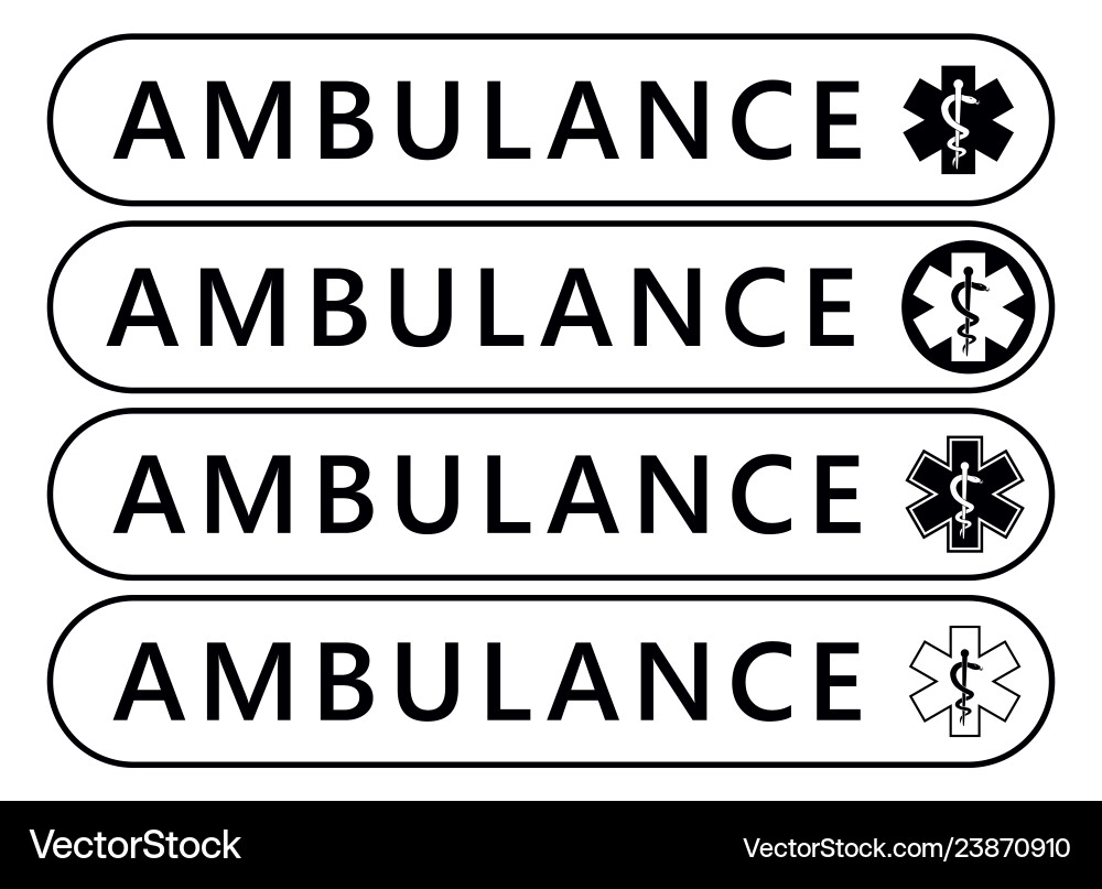 Ambulance label sticker emergency banner Vector Image