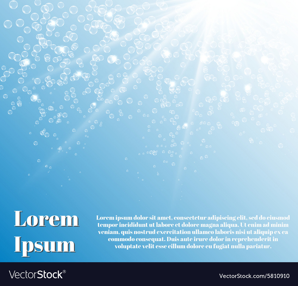 Bubbles with light rays Royalty Free Vector Image