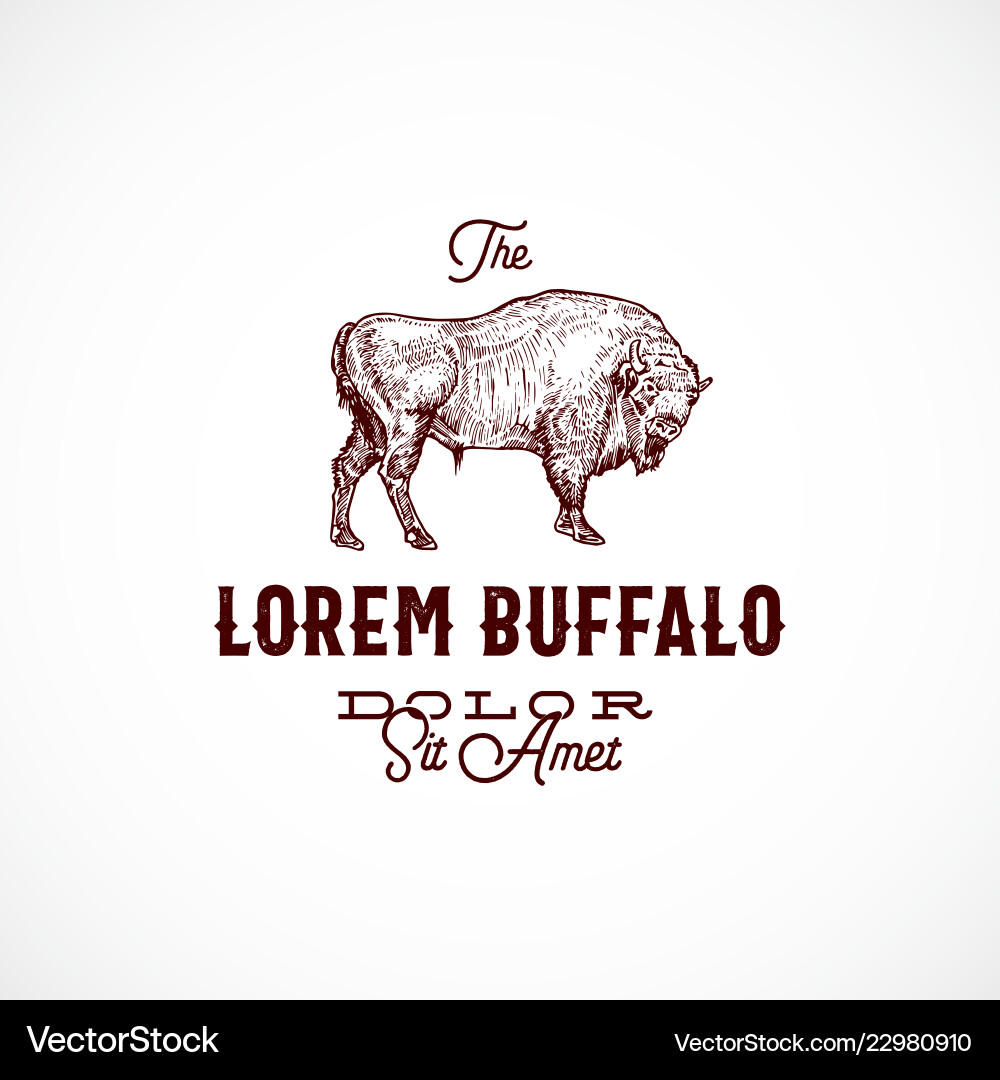 Buffalo abstract sign symbol or logo Royalty Free Vector