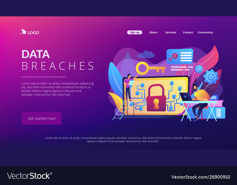 Data leakage concept landing page Royalty Free Vector Image Data leakage concept landing page Royalty Free Vector Image