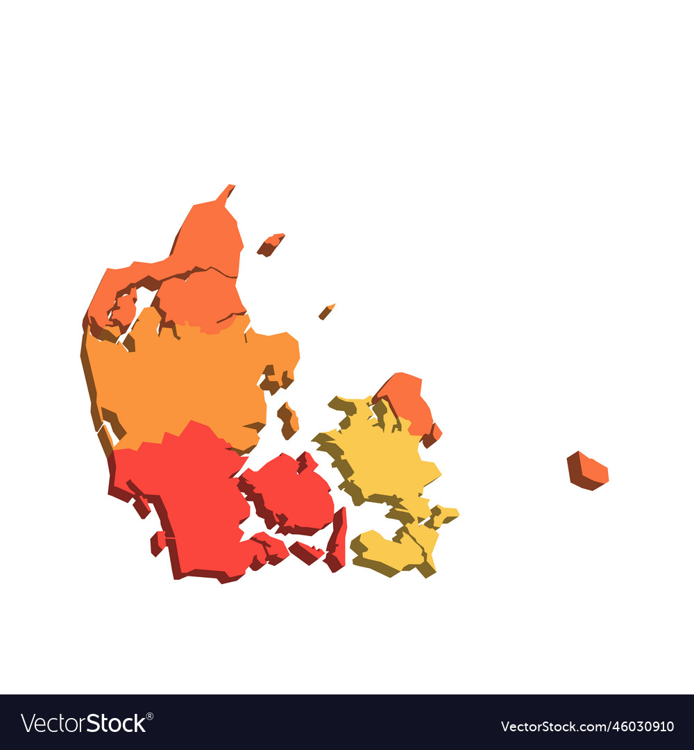 Denmark political map of administrative divisions Vector Image
