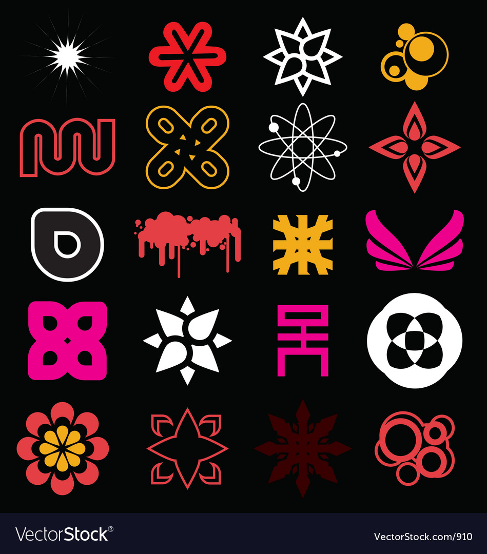 Funky icon shapes Royalty Free Vector Image - VectorStock