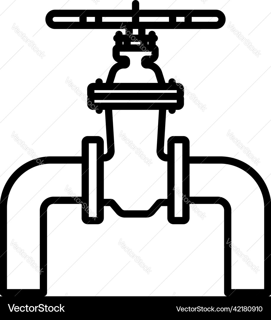 Icon of pipe with valve Royalty Free Vector Image