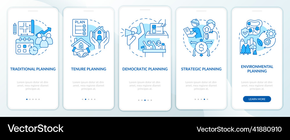 Land-use planning schemes blue onboarding mobile Vector Image