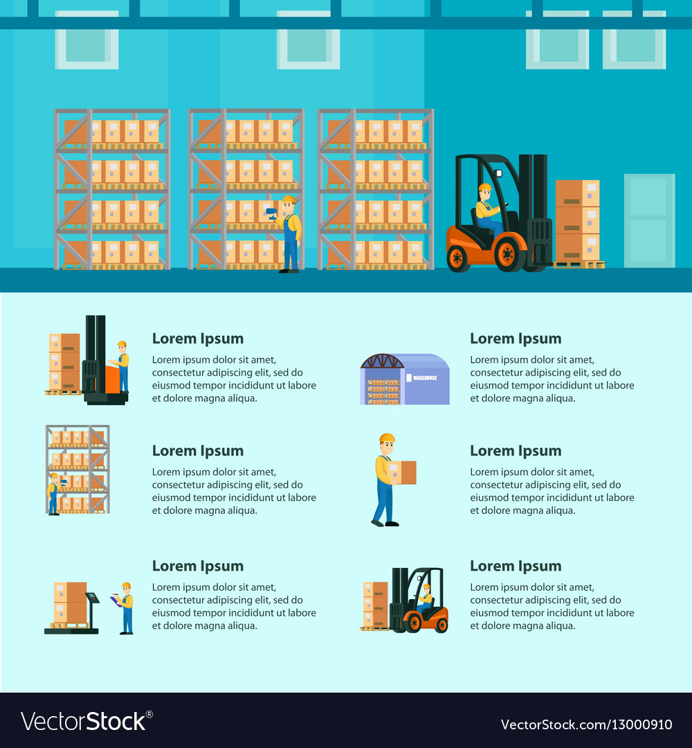 Logistic Warehouse Infographics Royalty Free Vector Image Logistic Warehouse Infographics Royalty Free Vector Image