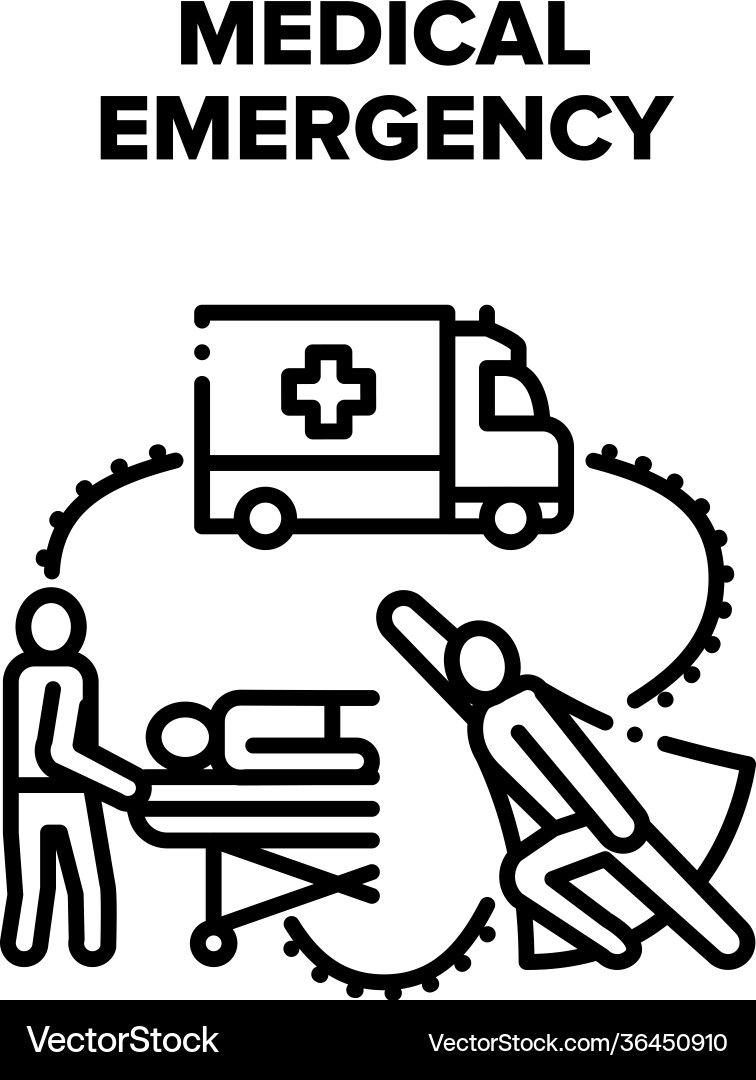Medical emergency help black Royalty Free Vector Image