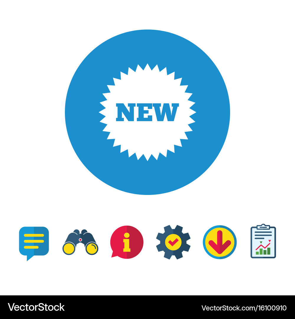 New sign icon arrival star symbol Royalty Free Vector Image
