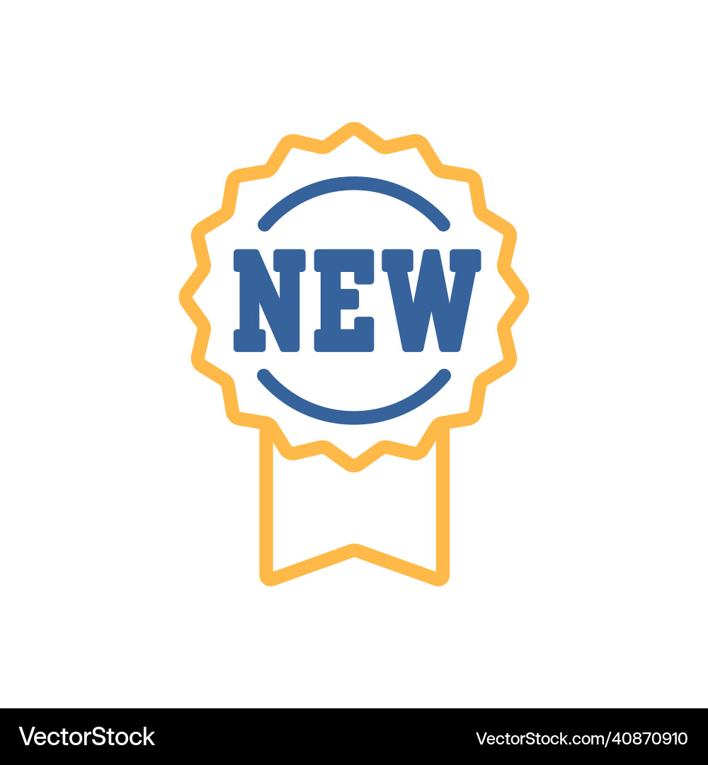 New tag and ribbons flat icon e-commerce sign Vector Image