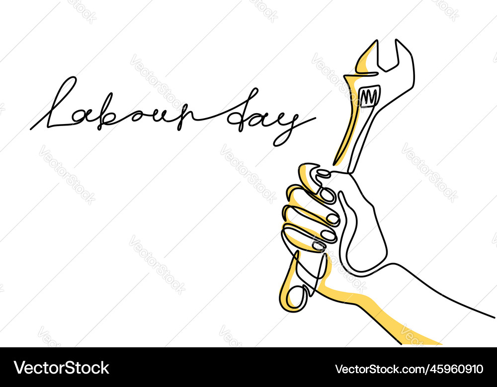 One continuous line drawing of the masters hand Vector Image