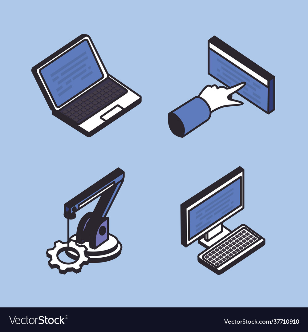 Web development icon collection Royalty Free Vector Image