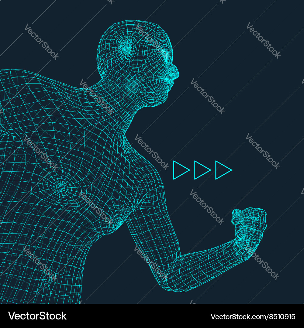3d model of man polygonal design geometric Vector Image