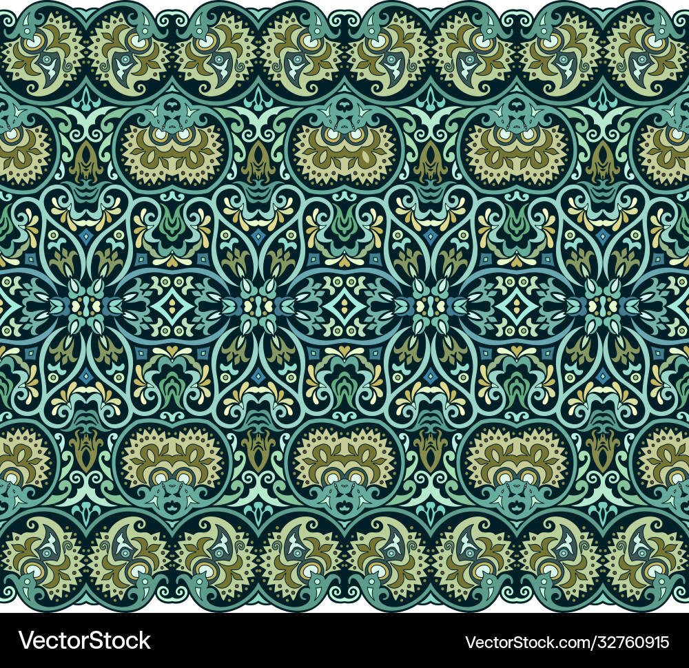 Abstract ethnic nature tile stripe seamless border