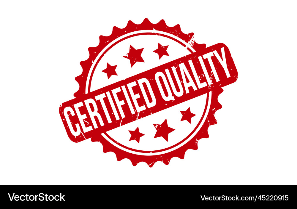 Certified quality rubber stamp seal Royalty Free Vector