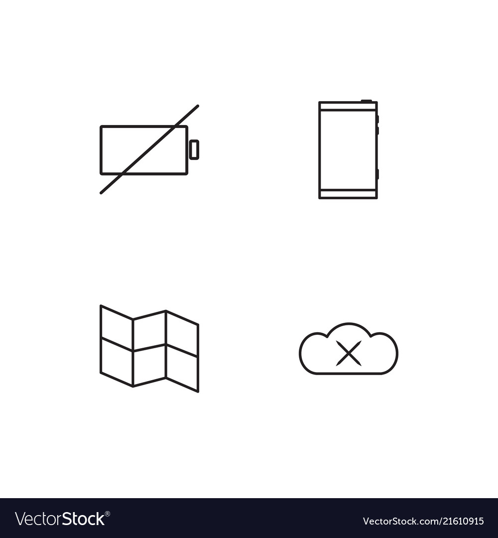 Communication Linear Icons Set Simple Outline Vector Image