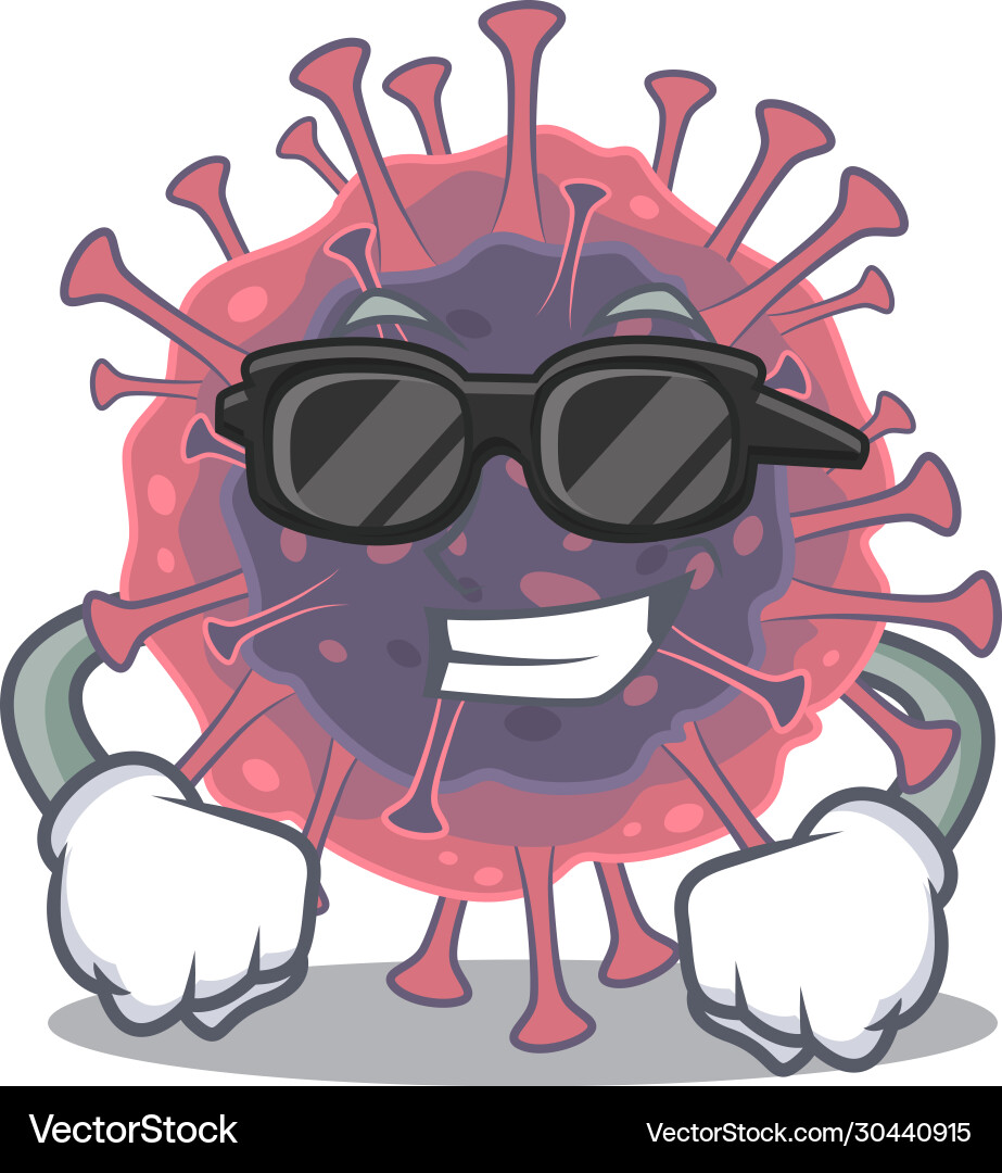 Cool microbiology coronavirus wearing glasses Vector Image