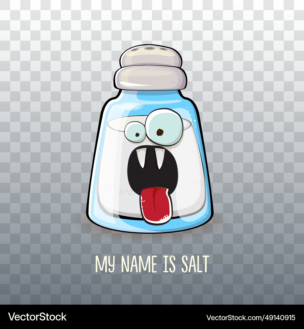 Cute cartoon salt shaker with smiling faces Vector Image