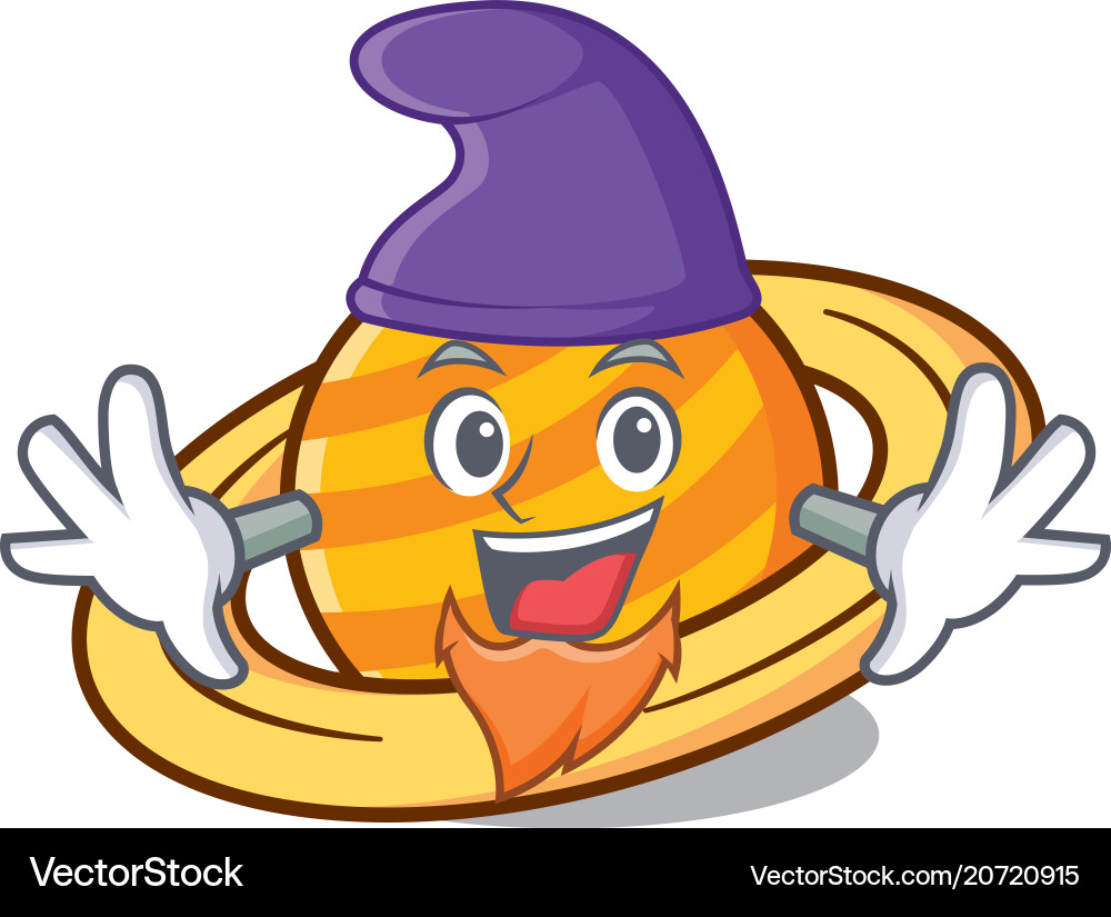 Elf planet saturnus character cartoon Royalty Free Vector