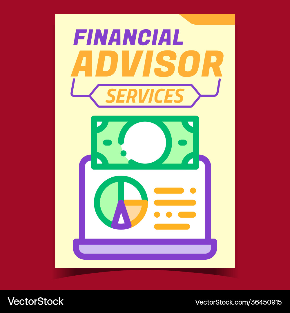 Financial advisor services promotion banner Vector Image