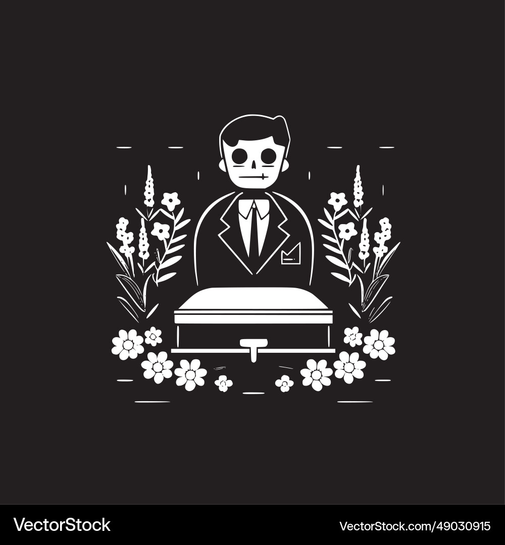 Funeral - black and white Royalty Free Vector Image