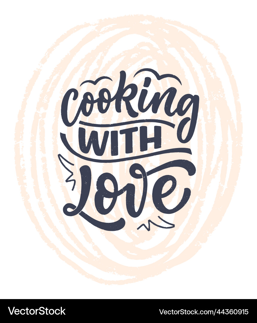 Handwritten lettering quote about kitchen Vector Image