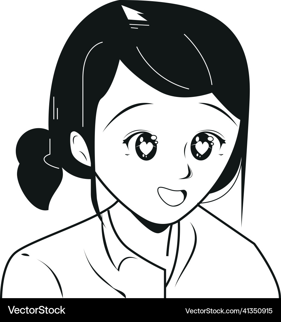 Happy anime woman Royalty Free Vector Image - VectorStock