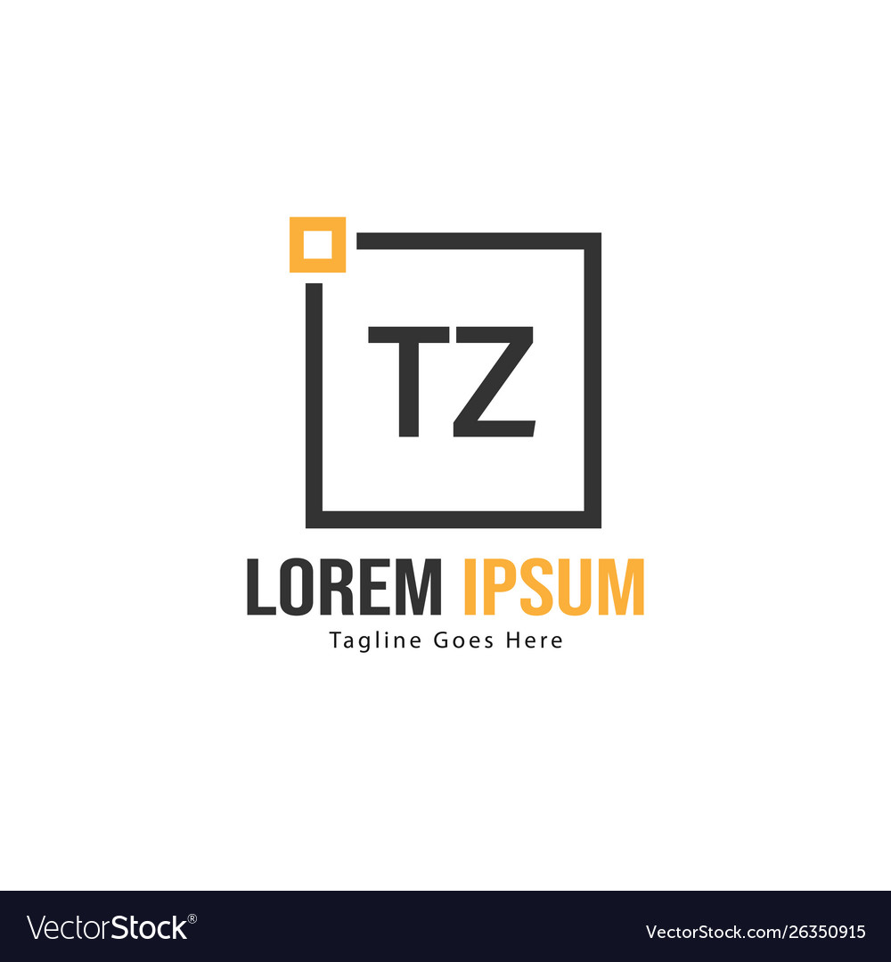 Initial tz logo template with modern frame Vector Image
