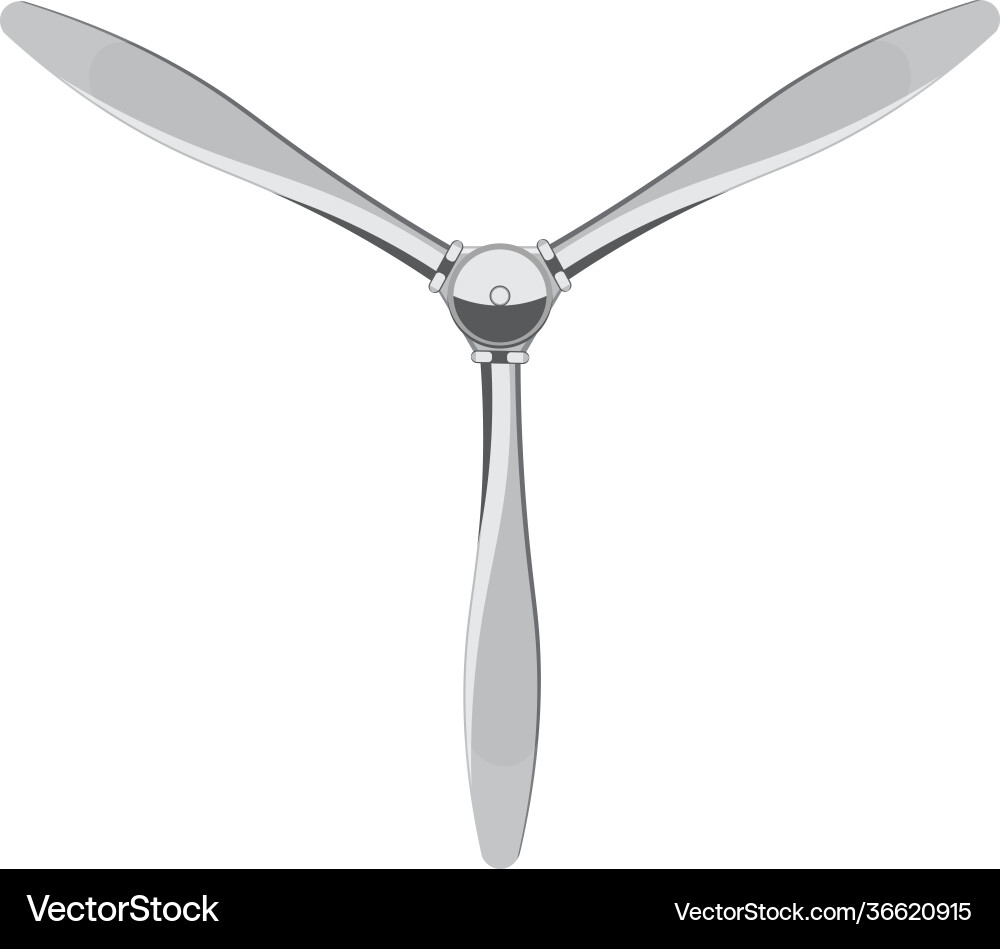 Iron airplane propeller with 3 blades Royalty Free Vector