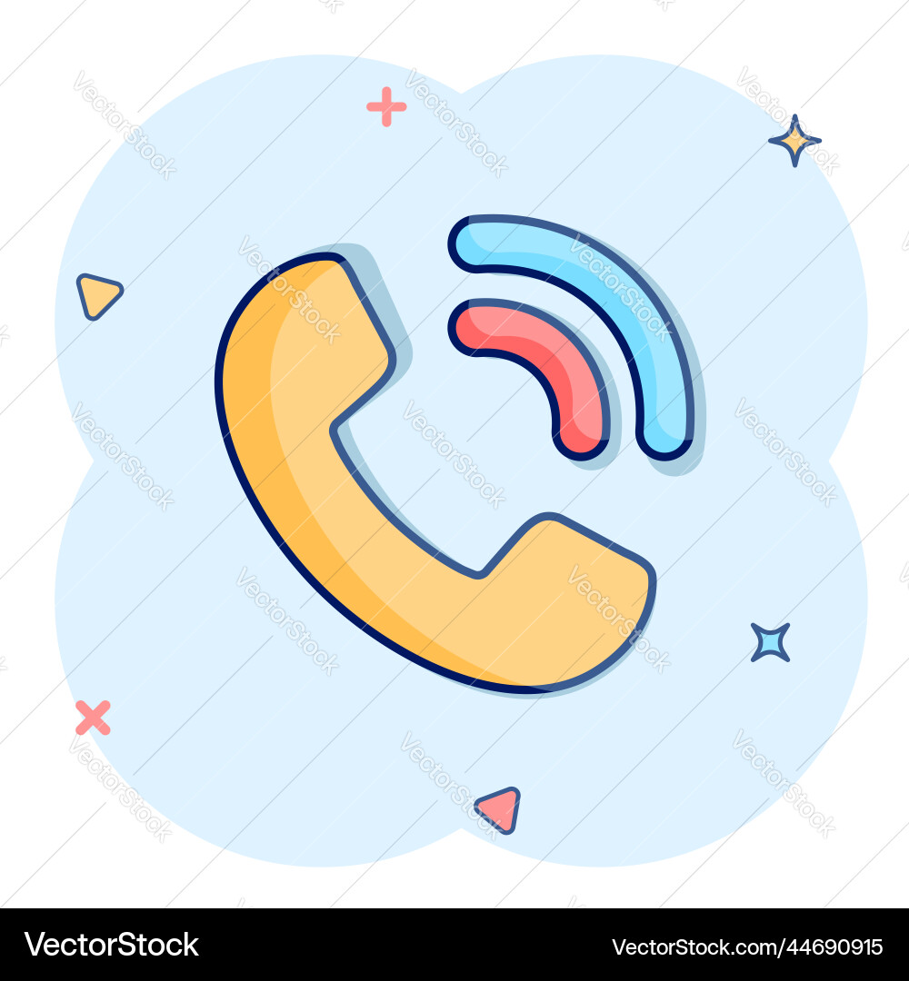 Mobile phone icon in comic style telephone talk Vector Image