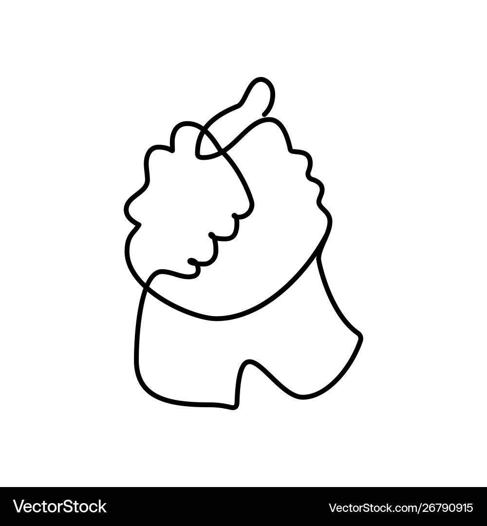 One line drawing two gripping hand each other Vector Image