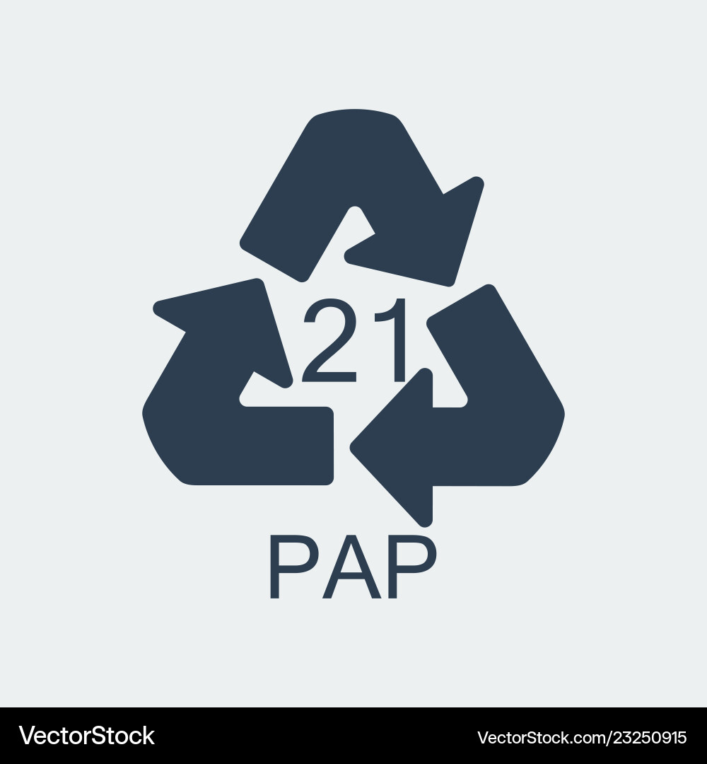 Plastic recycling symbol pap 21wrapping Royalty Free Vector