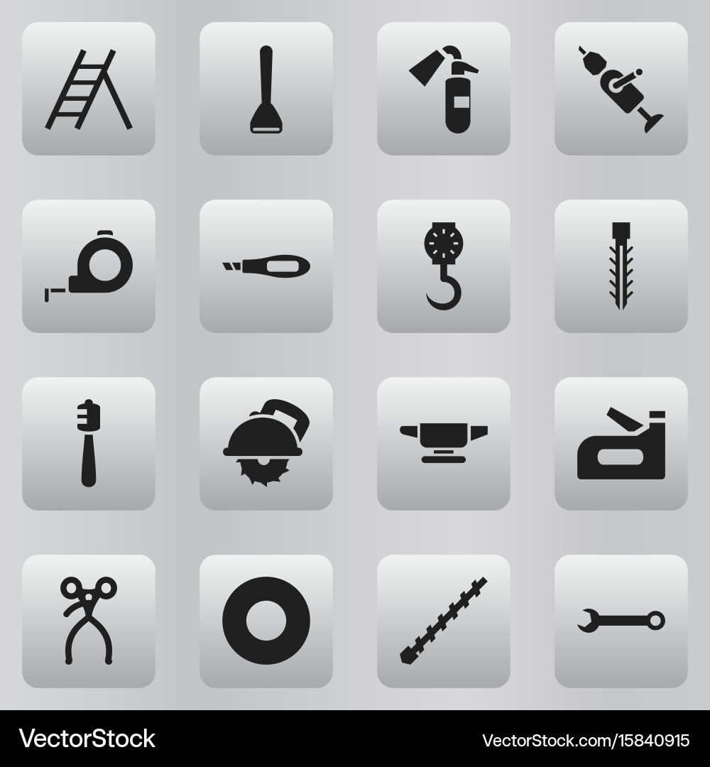 Set of 16 editable tools icons includes symbols Vector Image