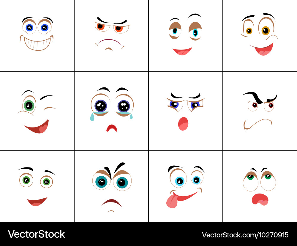 Set of smileys with expression emotions Royalty Free Vector