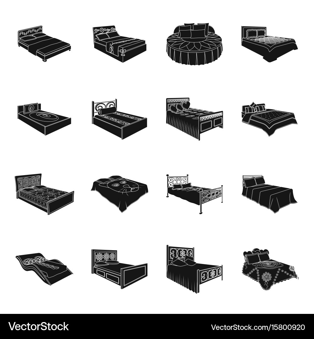 A bed with a back round curved and other kinds Vector Image