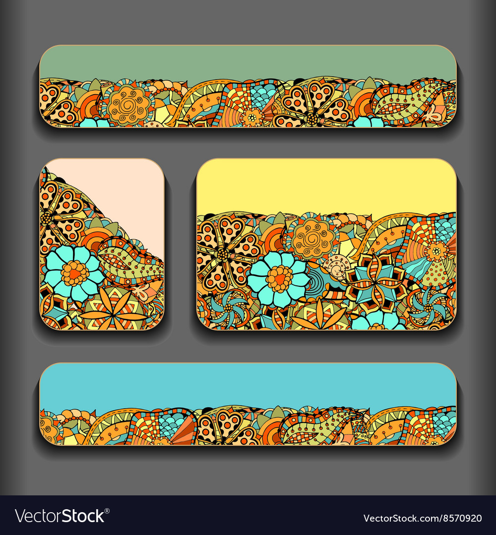 Abstract pattern cards set Royalty Free Vector Image