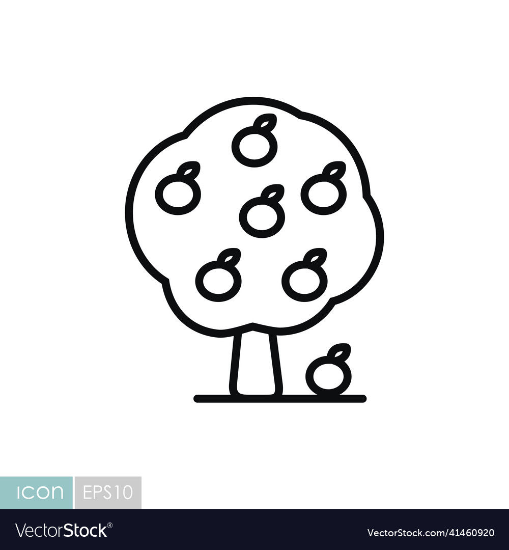 Apple tree isolated icon Royalty Free Vector Image