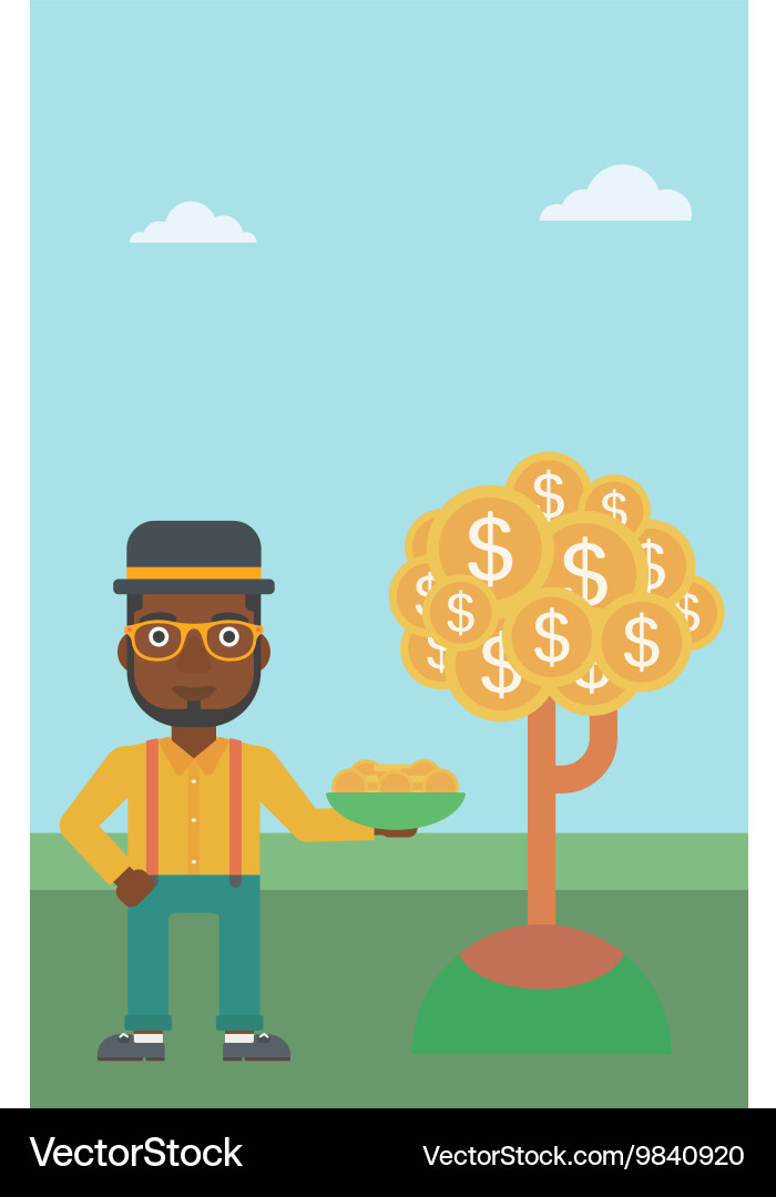 Businessman catching dollar coins Royalty Free Vector Image