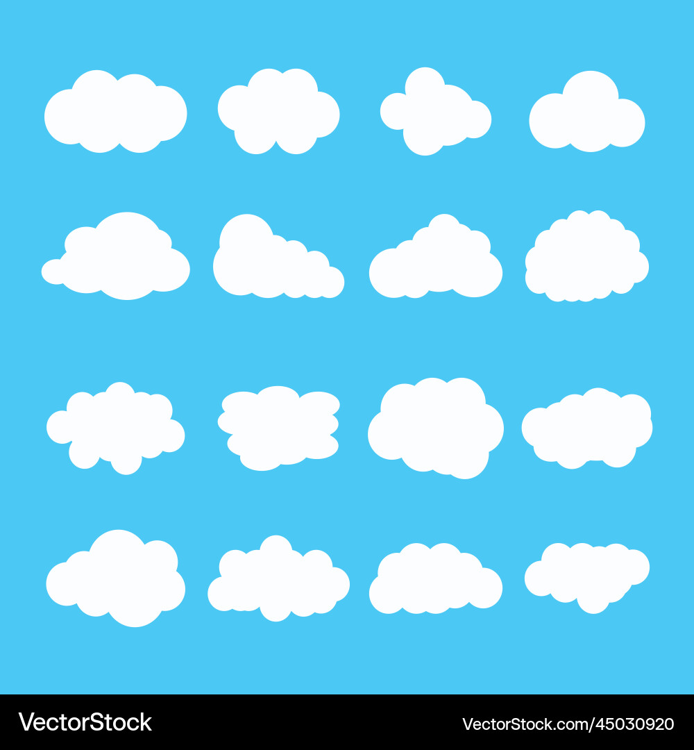 Clouds good weather abstract stylized symbols in Vector Image