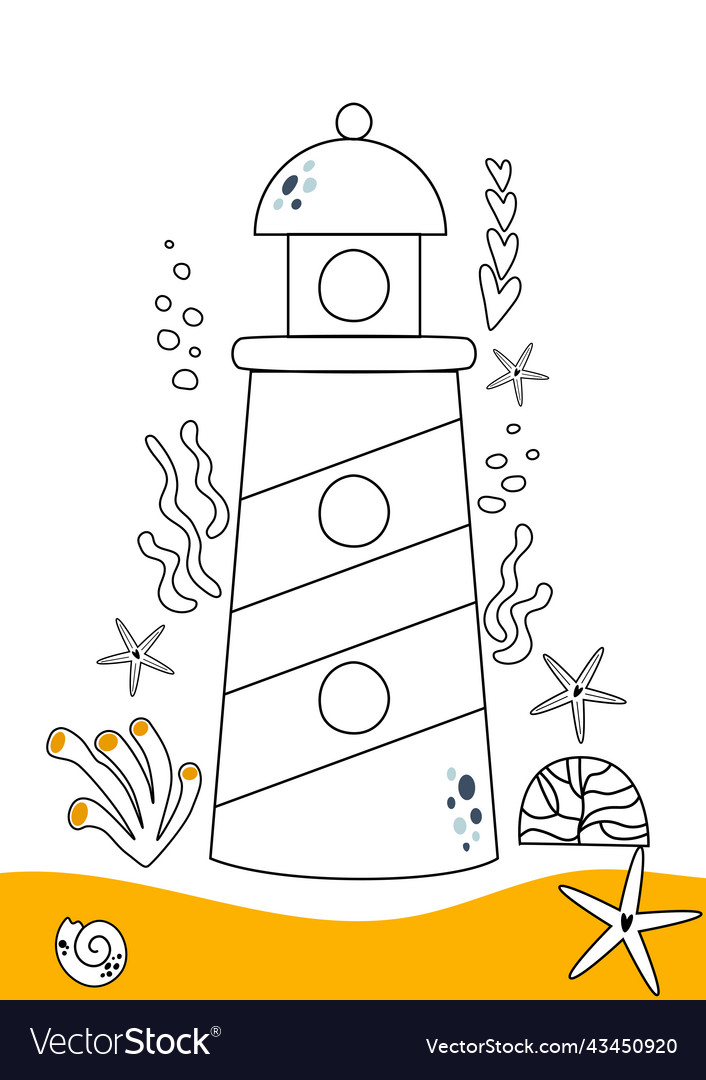 Lighthouse Beach Coloring Pages