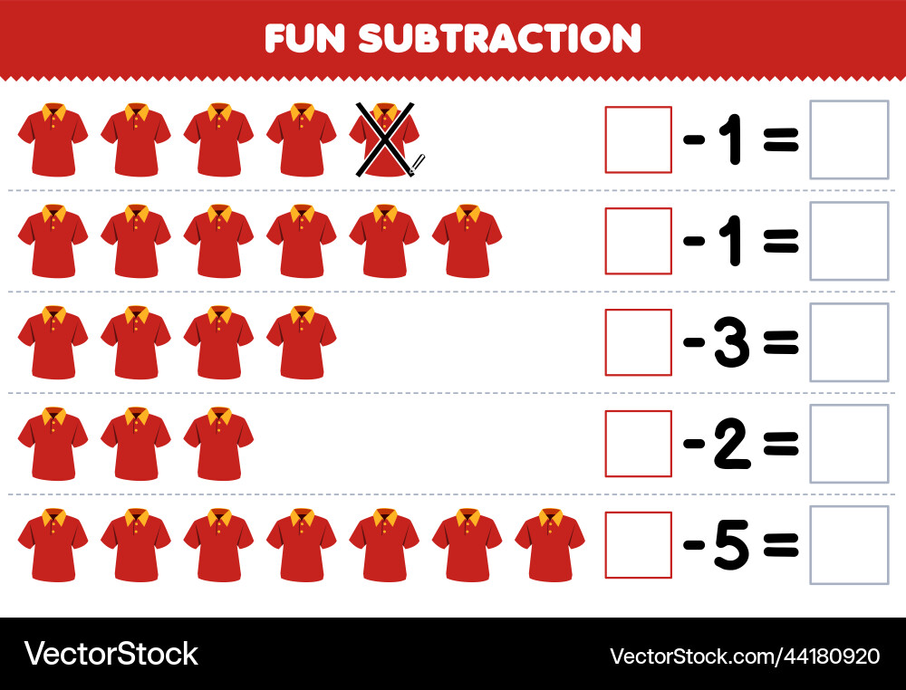 Education game for children fun subtraction Vector Image