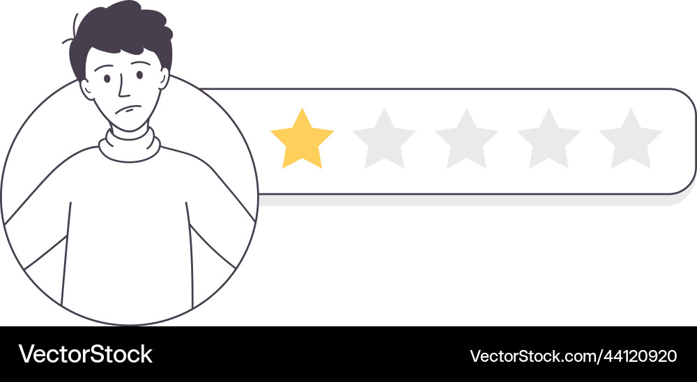 Feedback and customer review with man avatar Vector Image