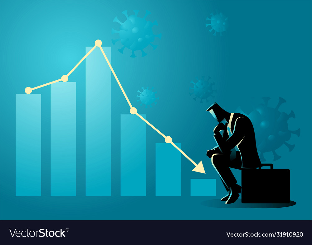 Financial and economic crisis due covid-19 Vector Image