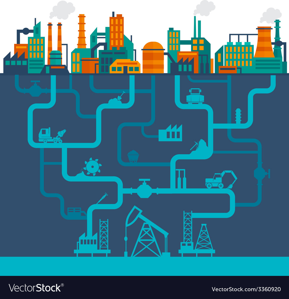 Flat industry background Royalty Free Vector Image