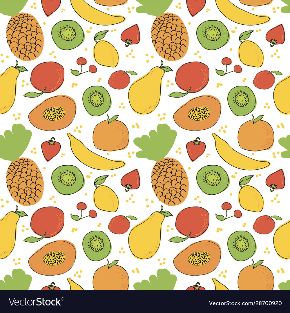 Fruit seamless pattern scandinavian pattern Vector Image