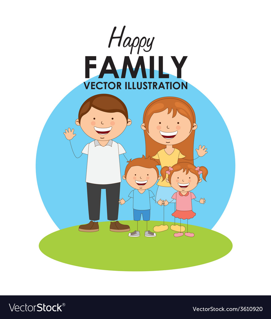Happy family Royalty Free Vector Image - VectorStock