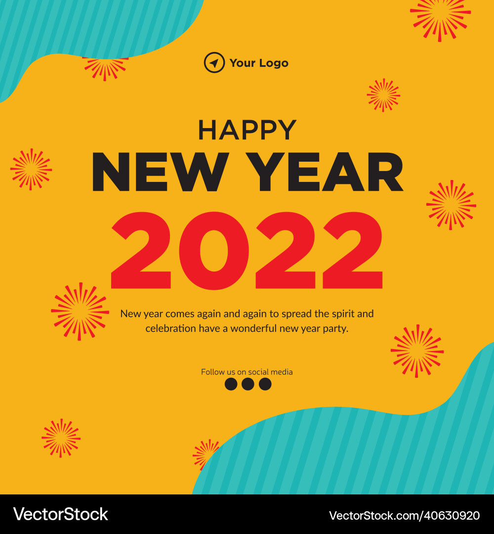 Happy new year banner design Royalty Free Vector Image