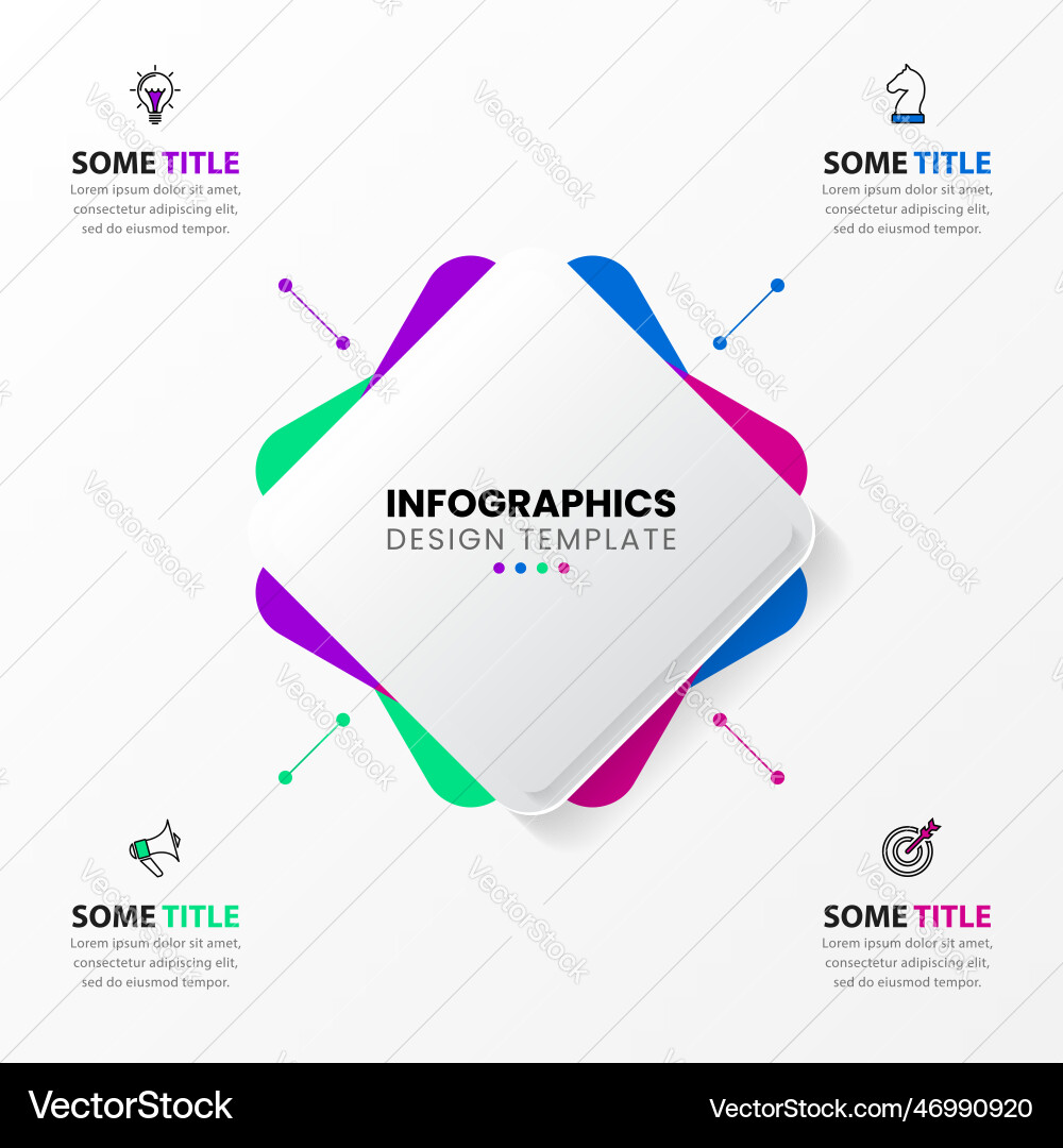 Infographic template with icons and 4 options Vector Image