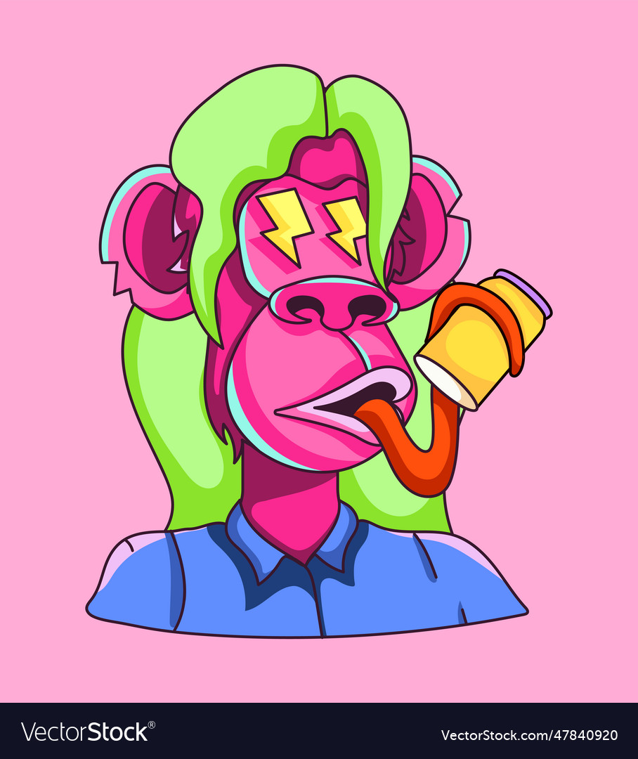Nft monkey Royalty Free Vector Image - VectorStock