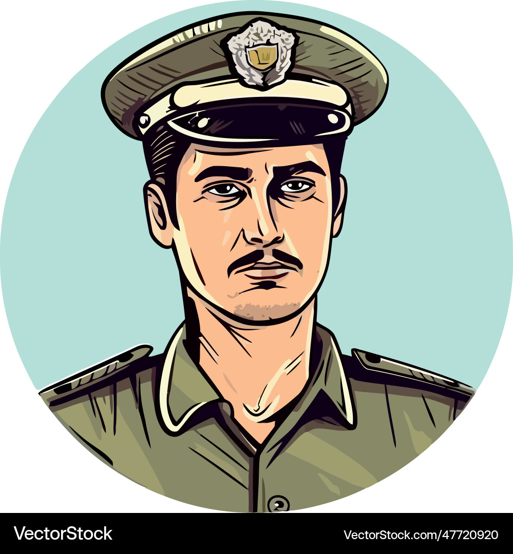 Police officer in uniform looking at camera Vector Image