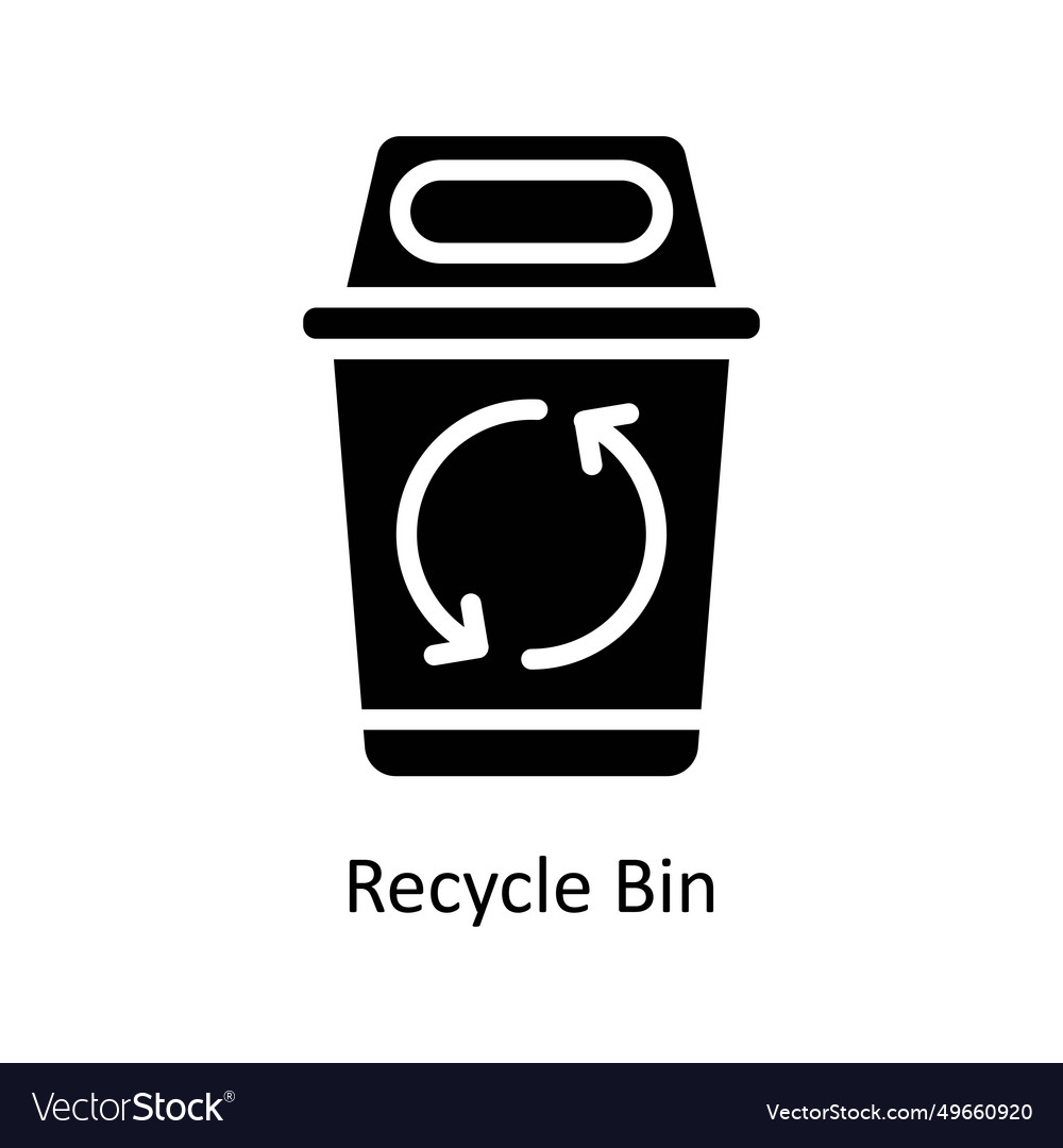 Recycle bin solid icon design Royalty Free Vector Image